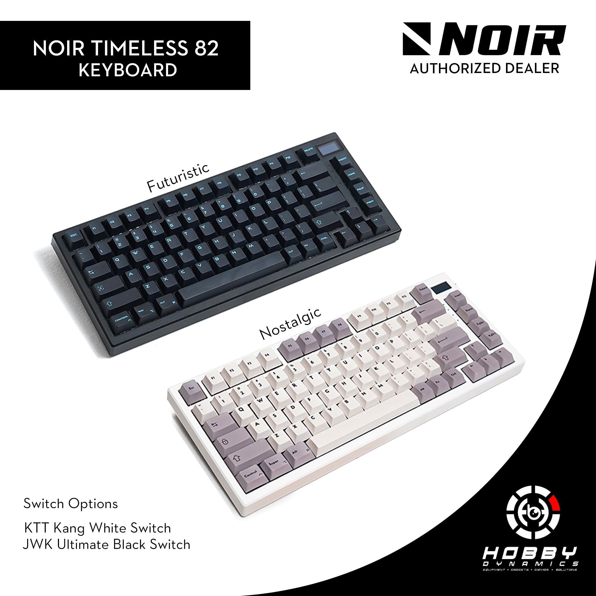 Noir Timeless82 75% Wireless Keyboard with OLED Screen – Hobby Dynamics ...